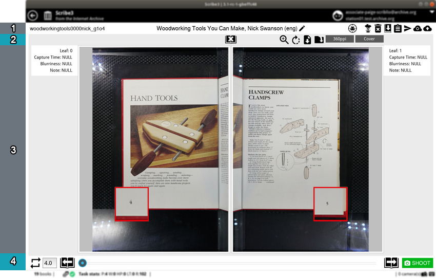 Shooting Interface – Internet Archive: Table Top Scribe Partners